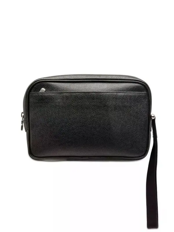 LOUIS VUITTON Taiga Leather Pochette Kaluga Clutch Bag - Black
