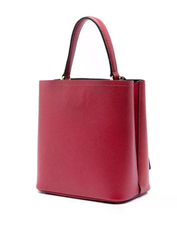 Prada Saffiano Cuir Panier Satchel - Red