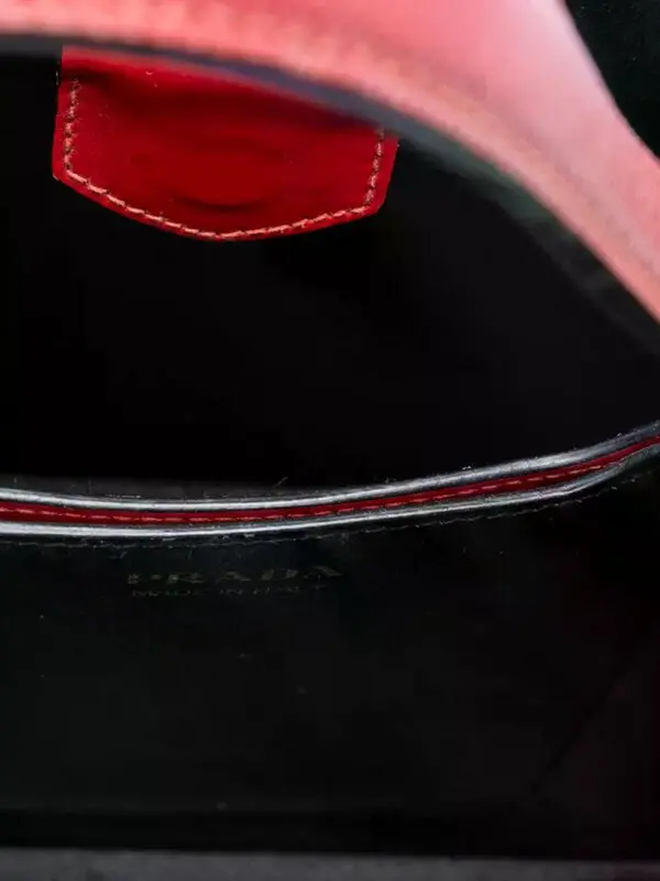 Prada Saffiano Cuir Panier Satchel - Red