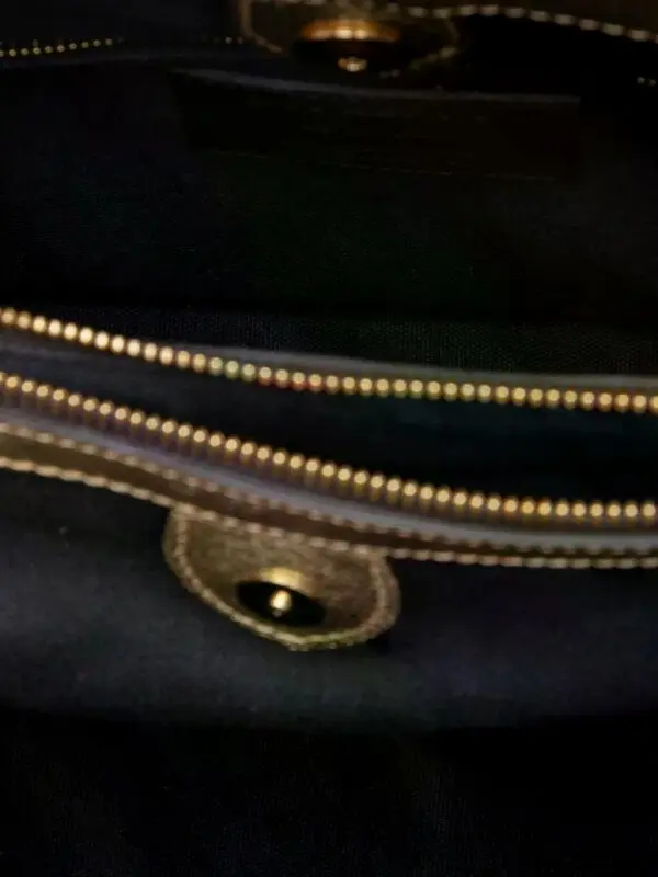 Burberry Metallic Leather And House Check Banner Satchel