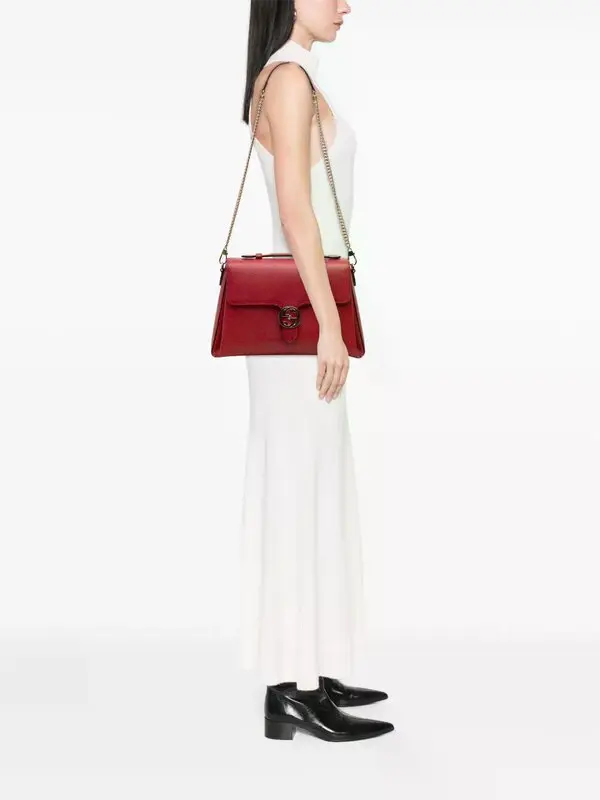 Gucci Medium Dollar Calf Interlocking G Satchel - Red