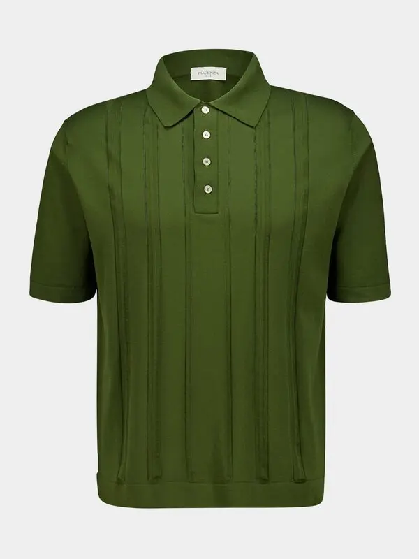 PIACENZA CASHMERE 1733 Forest Cotton Polo Shirt - Green