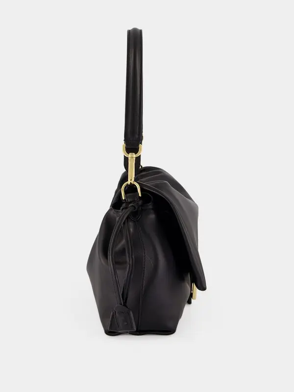 Fendi Mamma Baguette Medium Bag In Nappa Leather - Black