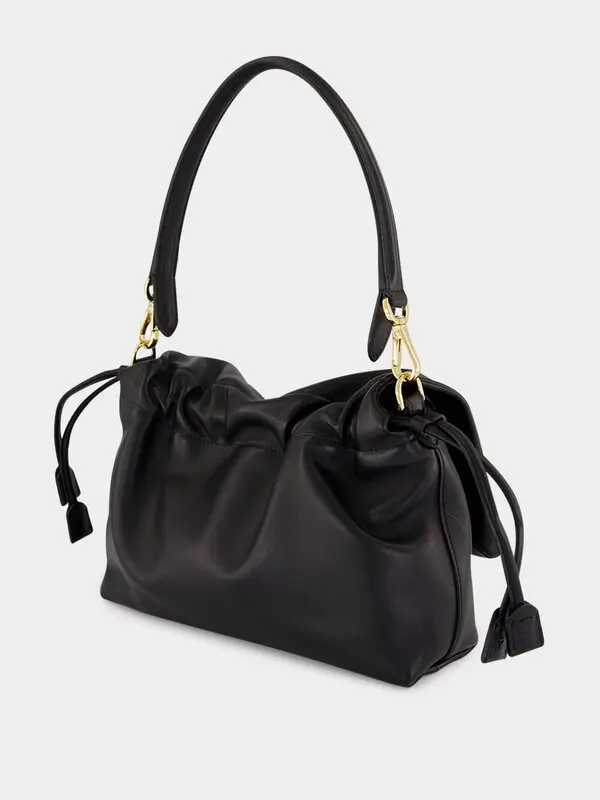 Fendi Mamma Baguette Medium Bag In Nappa Leather - Black