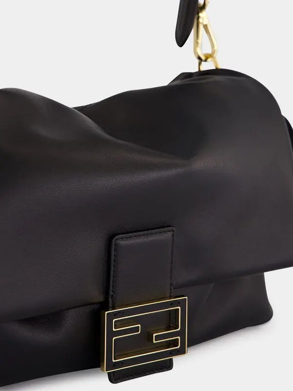 Fendi Mamma Baguette Medium Bag In Nappa Leather - Black