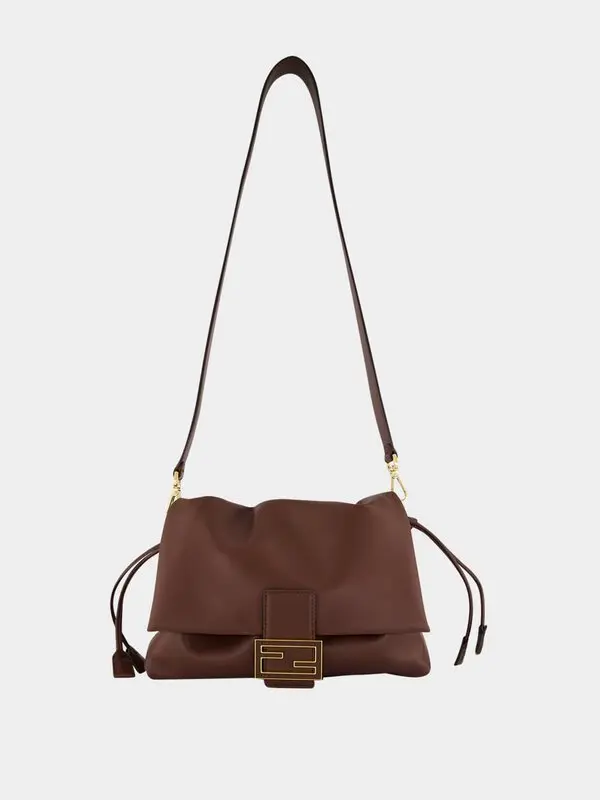 Fendi Nappa Leather Mamma Baguette Bag - Brown