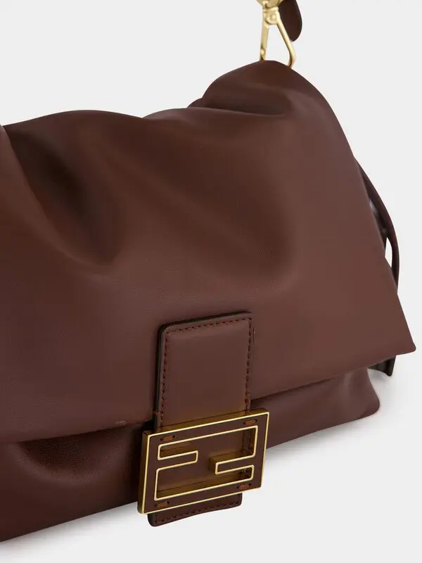 Fendi Nappa Leather Mamma Baguette Bag - Brown