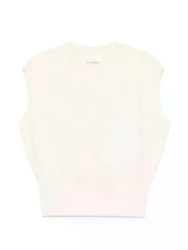 Closed Ribbed-trim Vest - Neutrals