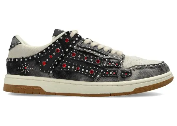 Amiri Skel Top Low Studded Sneakers - Black
