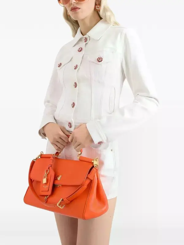 Dolce & Gabbana Medium My Sicily Handbag In Plongé Lux Calfskin - Orange
