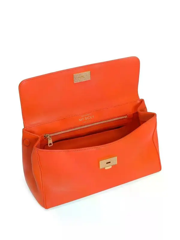 Dolce & Gabbana Medium My Sicily Handbag In Plongé Lux Calfskin - Orange