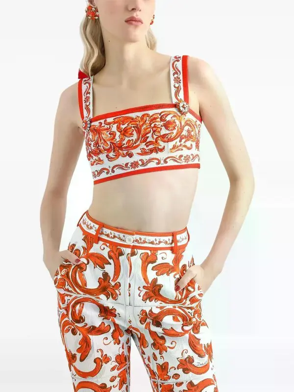Dolce & Gabbana Majolica-print Bra Top