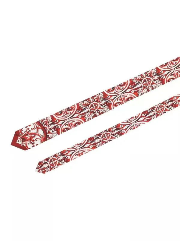 Dolce & Gabbana Majolica Print Silk Neck Tie