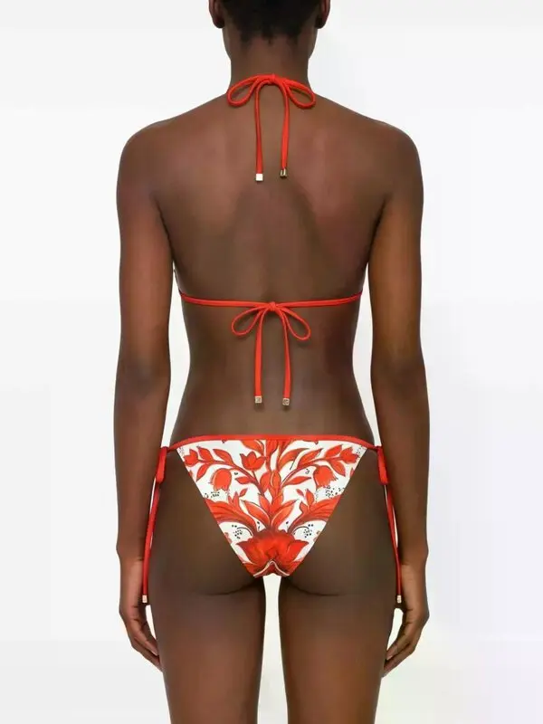 Dolce & Gabbana Majolica Print Triangle Bikini
