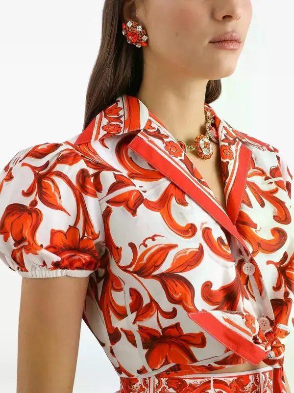Dolce & Gabbana Majolica-print Short-sleeve Shirt