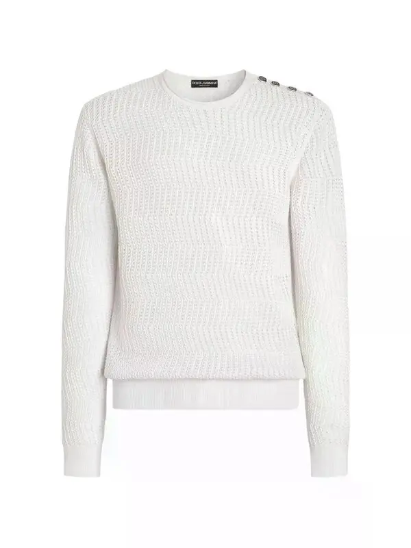 Dolce & Gabbana Silk And Cotton Crochet Pullover