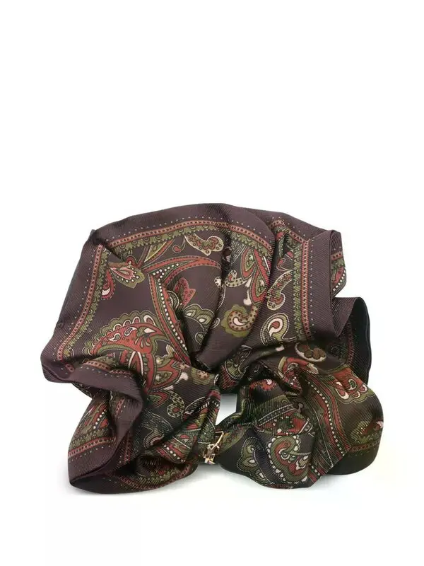 Saint Laurent Paisley Monogram Hair Accessory - Brown