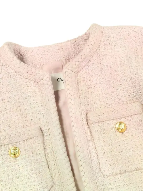 Celine 2010s Collarless Tweed Jacket