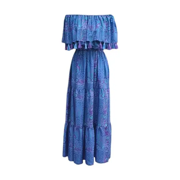 DIJO CLOTHING Shanti Silk Ajna Maxi Dress - Blue