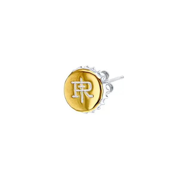 TRUE ROCKS Two Tone Bottle Top Stud Earring - Gold/silver
