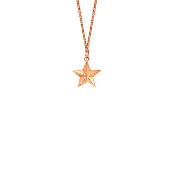 TRUE ROCKS 18kt Plated Sterling Silver Mini Star Pendant Necklace - Rose Gold