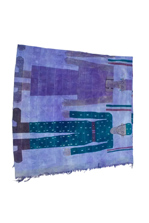 Botanical Boys Vintage Korhogo Cloth L - Blue/purple/white