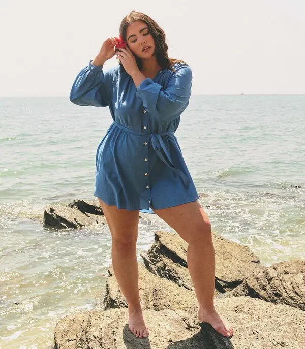 DÔEN Juliet Tunic Dress - Santorini Blue