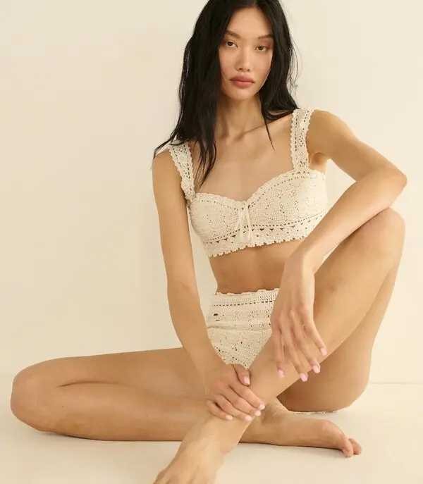 DÔEN Soria Crocheted Cotton Top - Pearl
