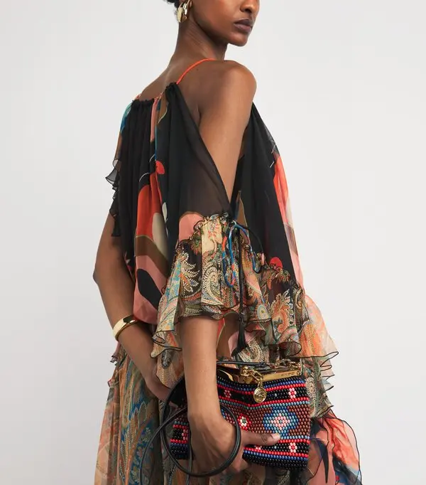 Etro Silk Ruffled Paisley Maxi Dress