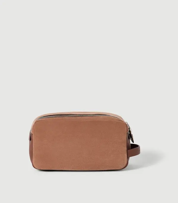 Brunello Cucinelli Suede And Leather Wash Bag