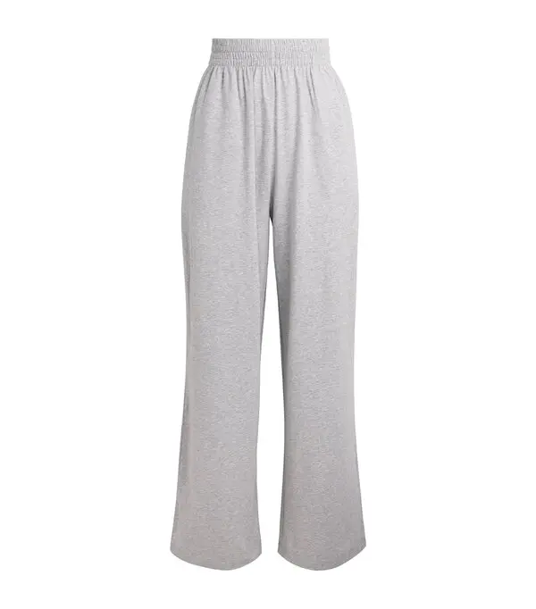 SKIMS Stretch-cotton Wide-leg Sweatpants - Grey