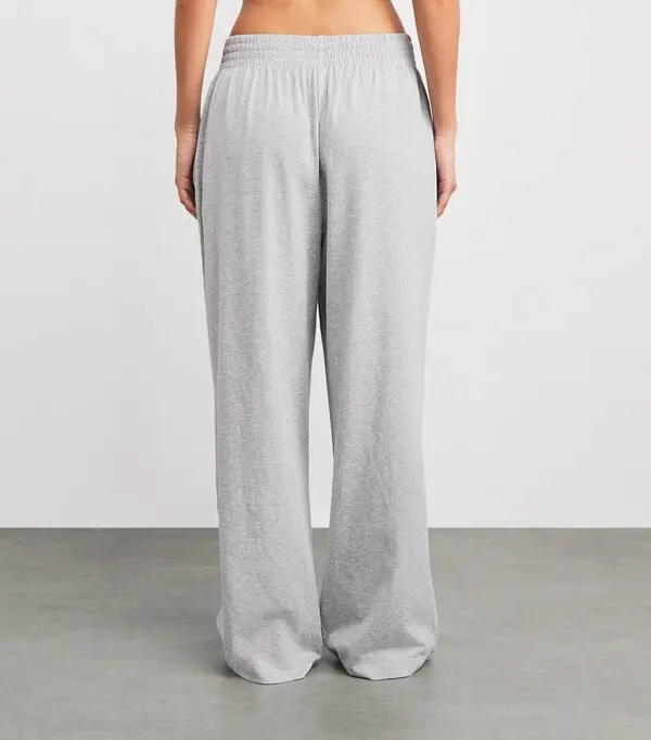 SKIMS Stretch-cotton Wide-leg Sweatpants - Grey