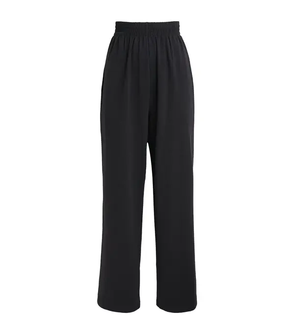 SKIMS Stretch-cotton Wide-leg Sweatpants - Black