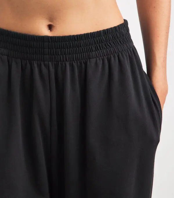 SKIMS Stretch-cotton Wide-leg Sweatpants - Black