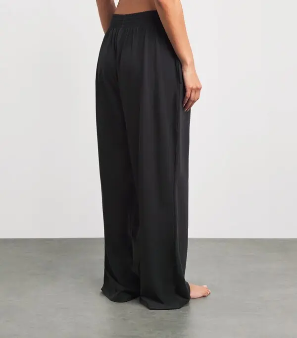 SKIMS Stretch-cotton Wide-leg Sweatpants - Black
