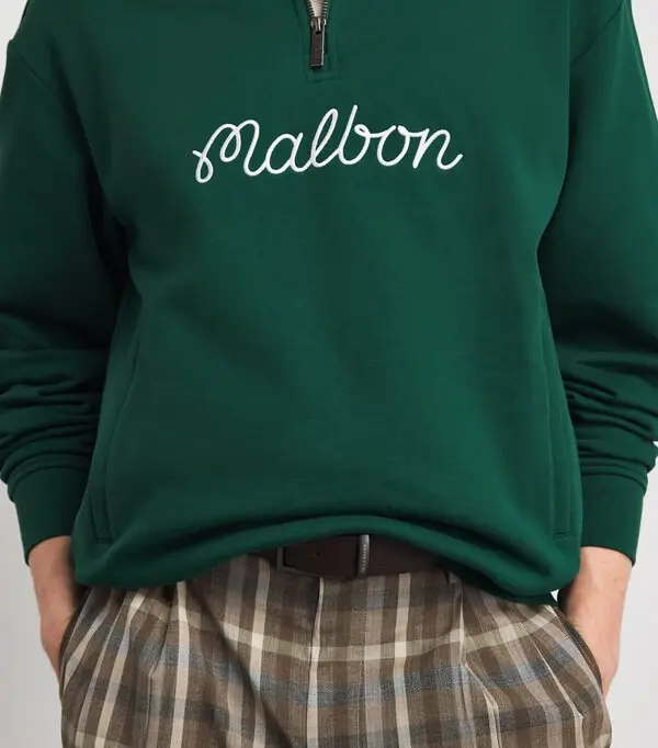 MALBON Collegiate Quarter-zip Sweatshirt - Green