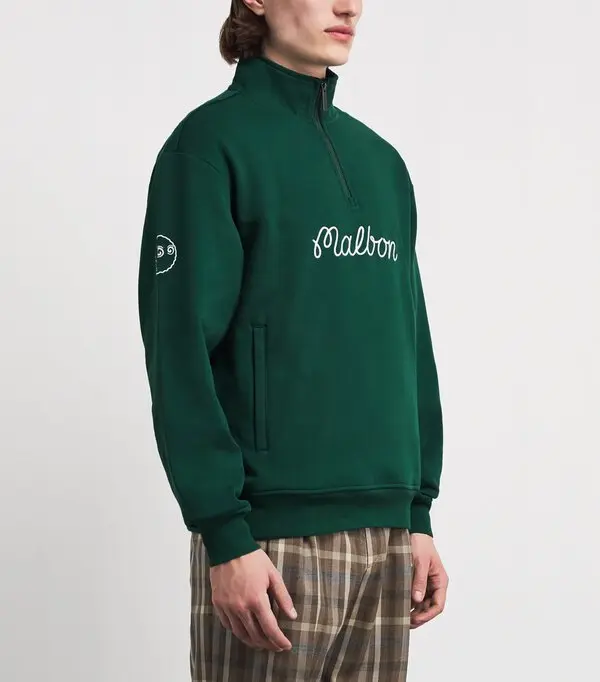 MALBON Collegiate Quarter-zip Sweatshirt - Green