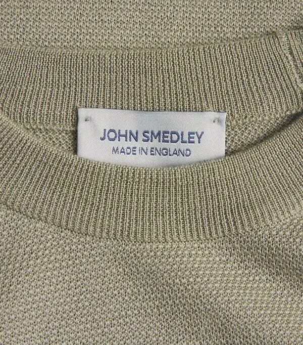 John Smedley Merino Wool Textured Crew Neck Sweater - Green