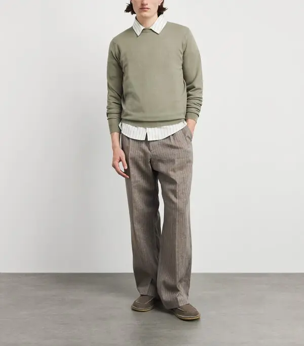 John Smedley Merino Wool Textured Crew Neck Sweater