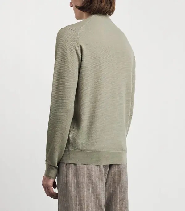 John Smedley Merino Wool Textured Crew Neck Sweater