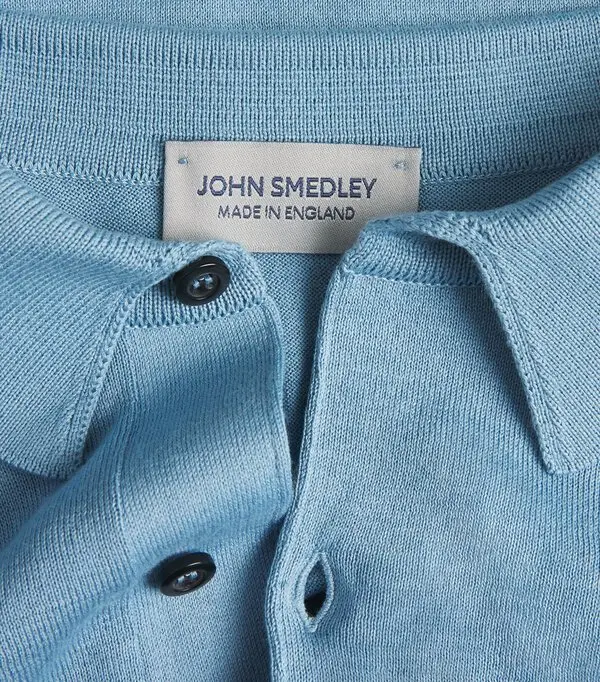 John Smedley Sea Island Cotton Adrian Polo Shirt - Blue