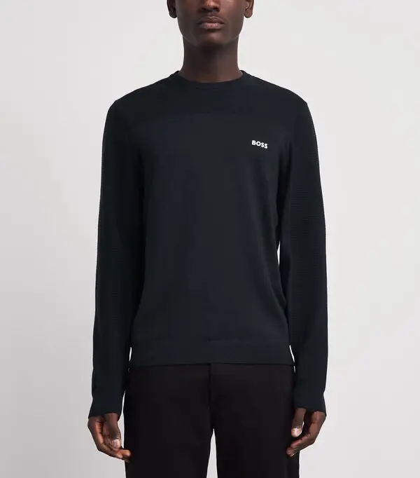BOSS Ribbed Logo Sweater