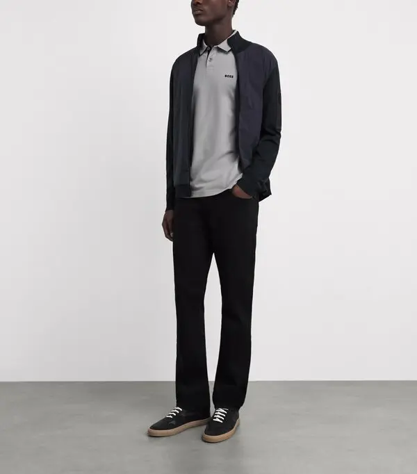 BOSS Stretch-cotton Logo Polo Shirt - Grey
