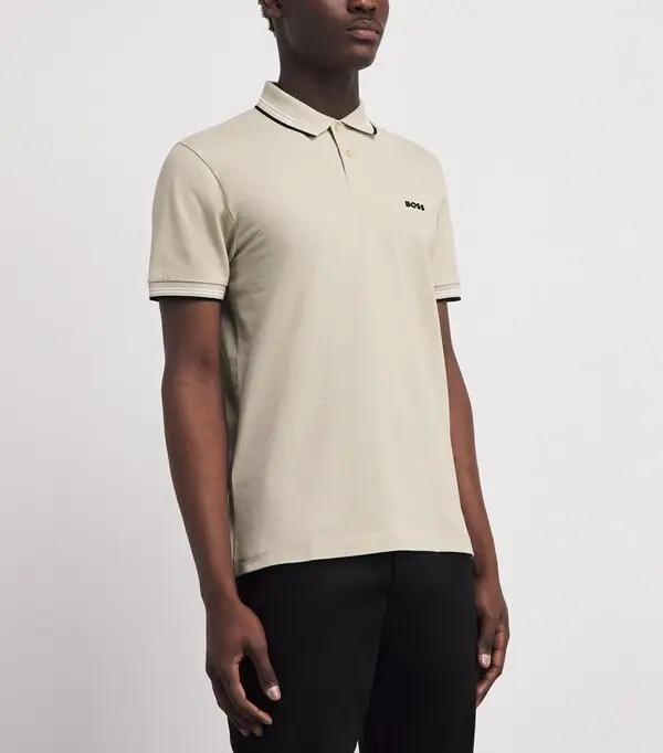 BOSS Stretch-cotton Logo Polo Shirt - Beige