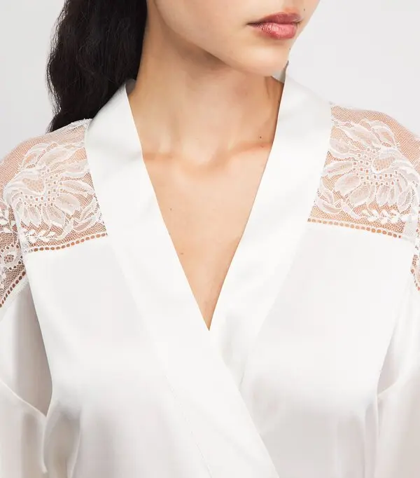 AUBADE Silk-blend Midnight Whisper Robe - White