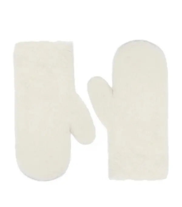 Max Mara Alpaca-wool-silk Mittens - White