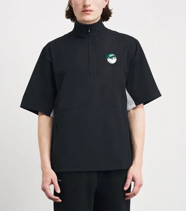 MALBON Pine Half-zip Performance Windbreaker - Black