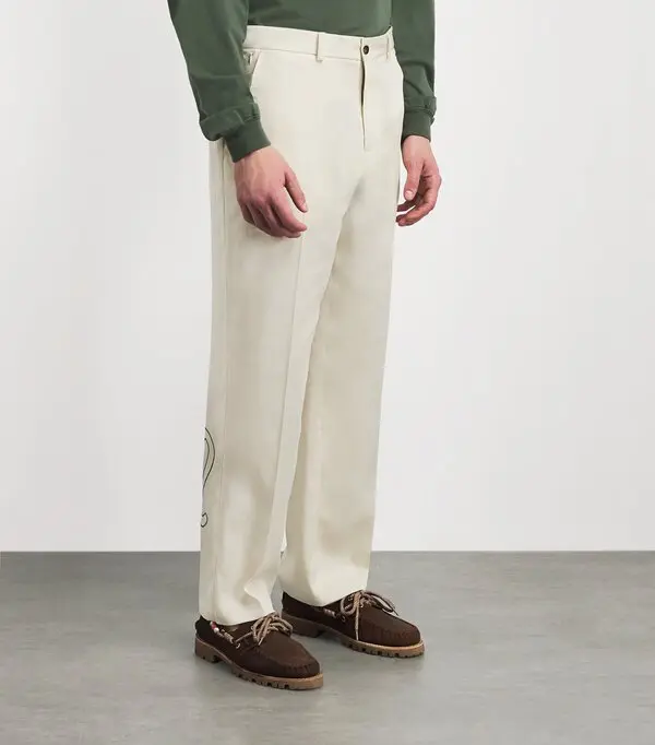 MALBON La Perla Lyocell Twill Trousers - Beige