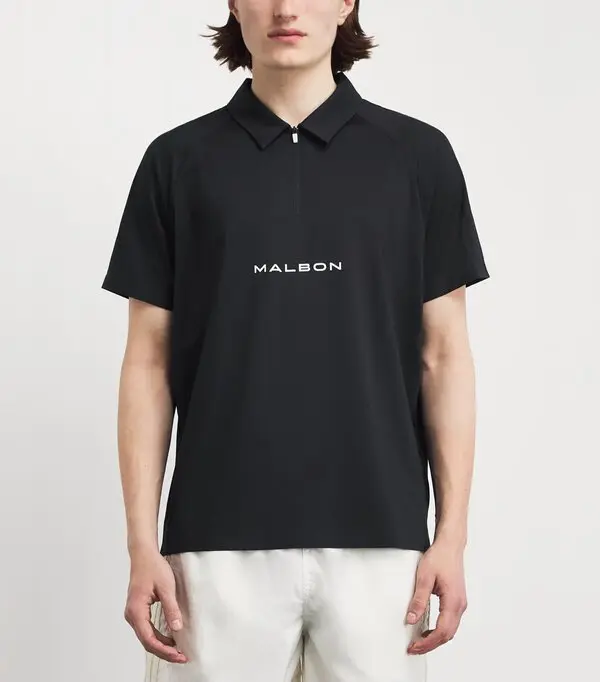 MALBON Performance Zip Raglan Polo Shirt