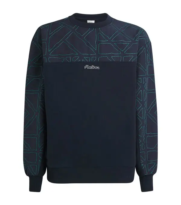 MALBON Tierra Crewneck Sweatshirt With Embroidered Panel